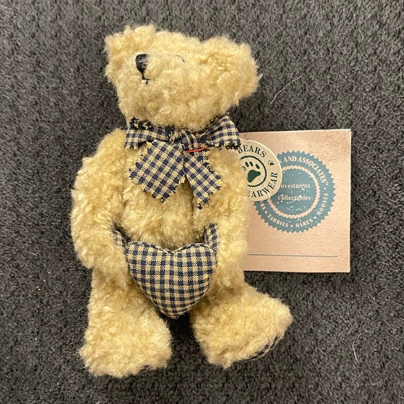 Boyds Bears | Other | New Boyds Bear Small Figure Blue Checkered Ribbon ...